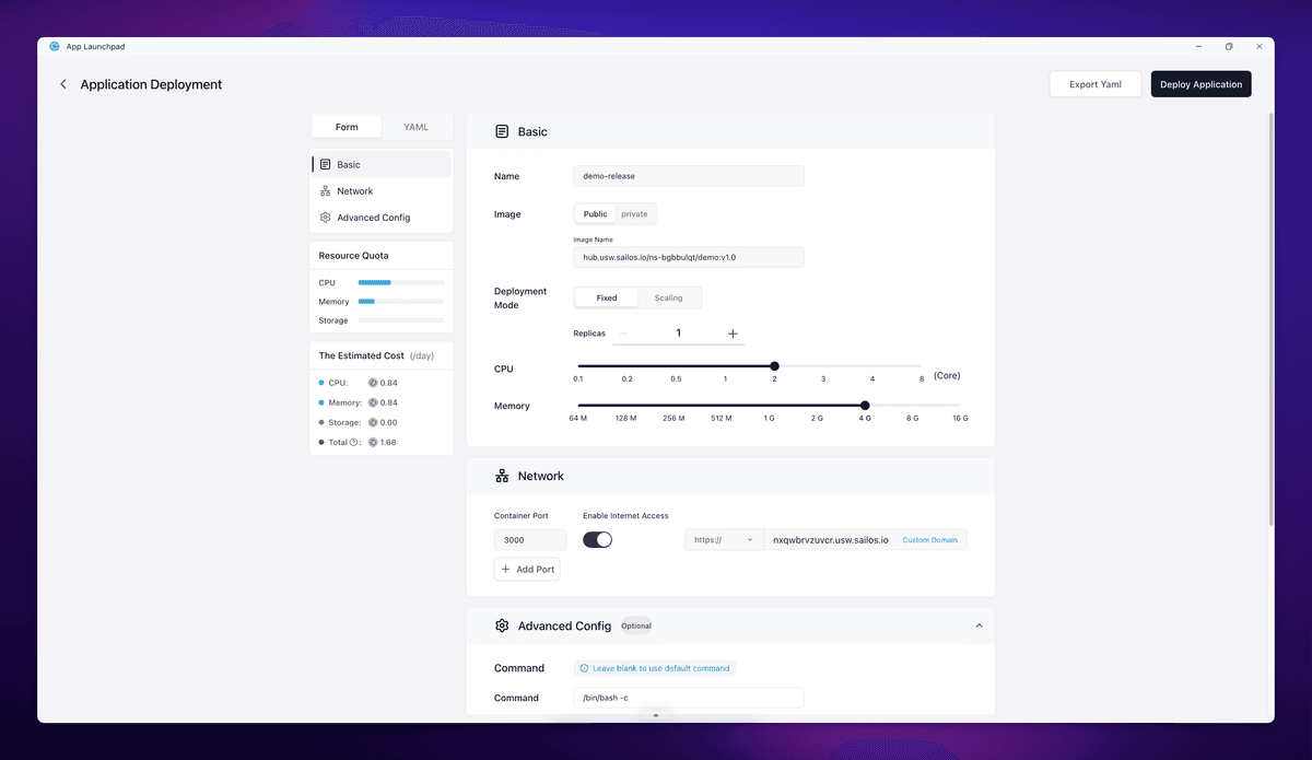 Guides > Fundamentals > Deploy | Sealos Docs