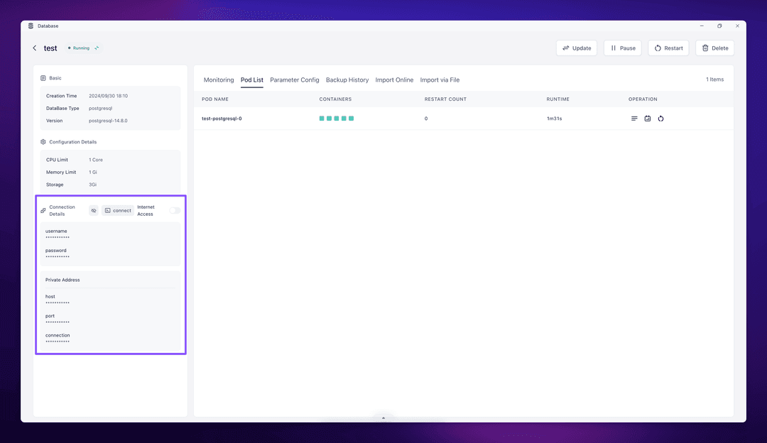 Guides > Databases > Postgresql | Sealos Docs