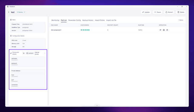 Guides > Databases > Postgresql | Sealos Docs